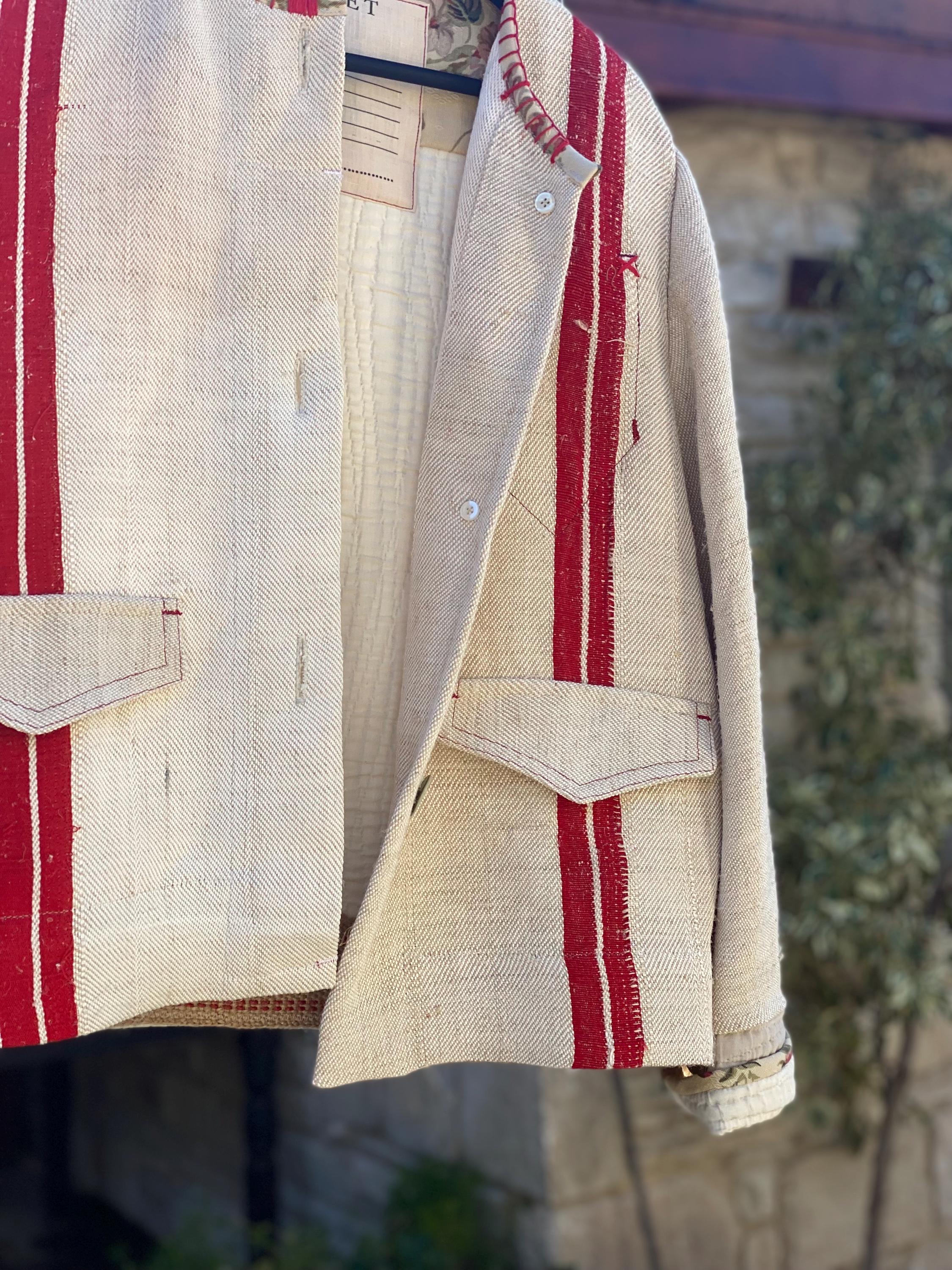 Vintage Grain Sack Jacket - Etsy