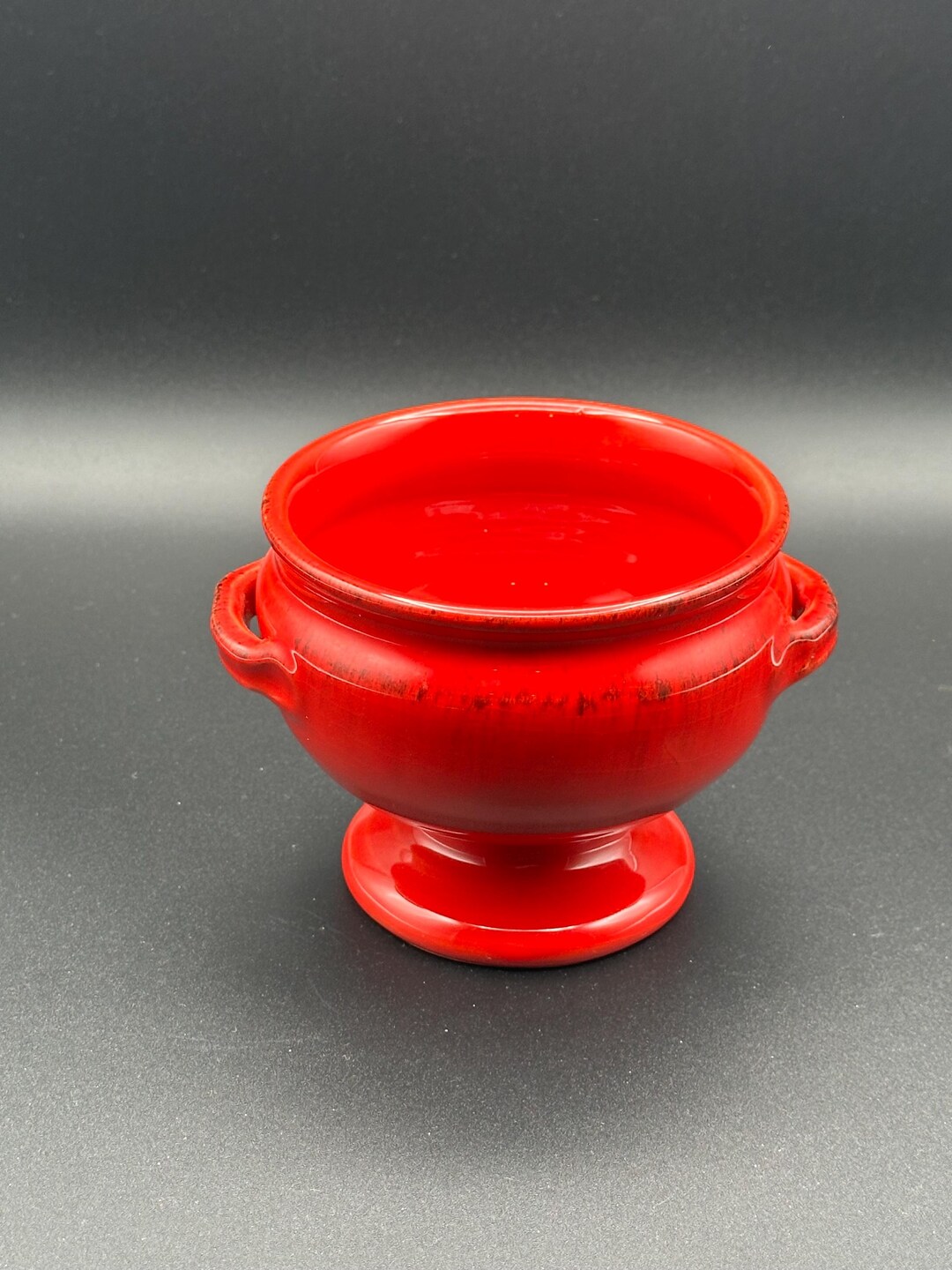 Vibrant Red Pedestal Bowl Made in Italy - Etsy