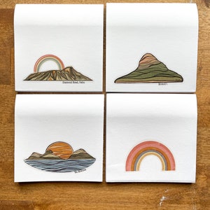 4 Pack Sticky Notepad Hawaiian Art Stationary Scrapbook | Etsy