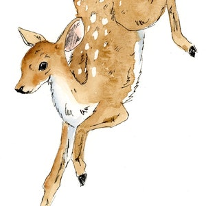 Original Leaping Doe Fawn Deer Painting - Etsy UK
