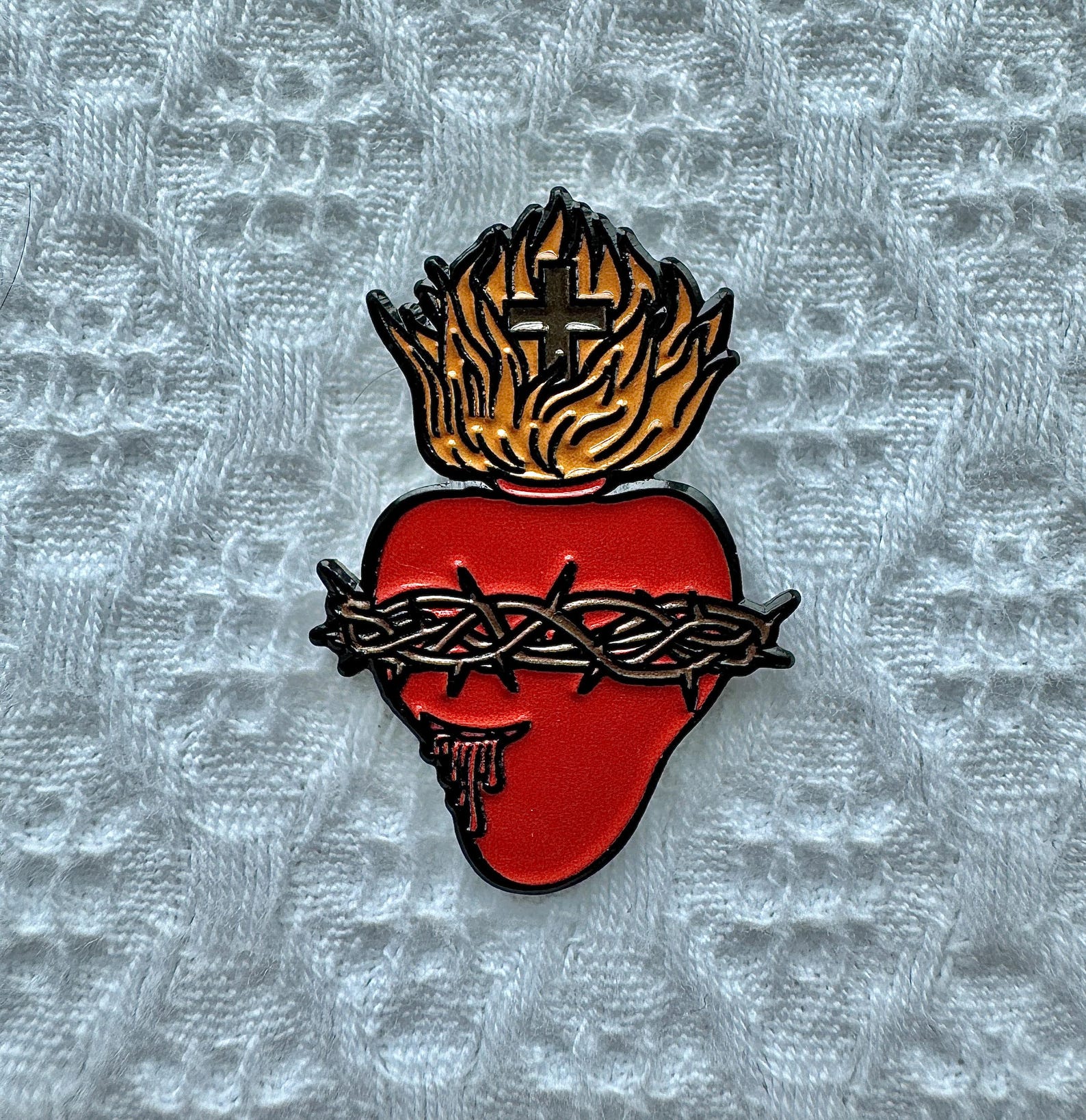 Sacred Heart Soft Enamel Pin - Etsy