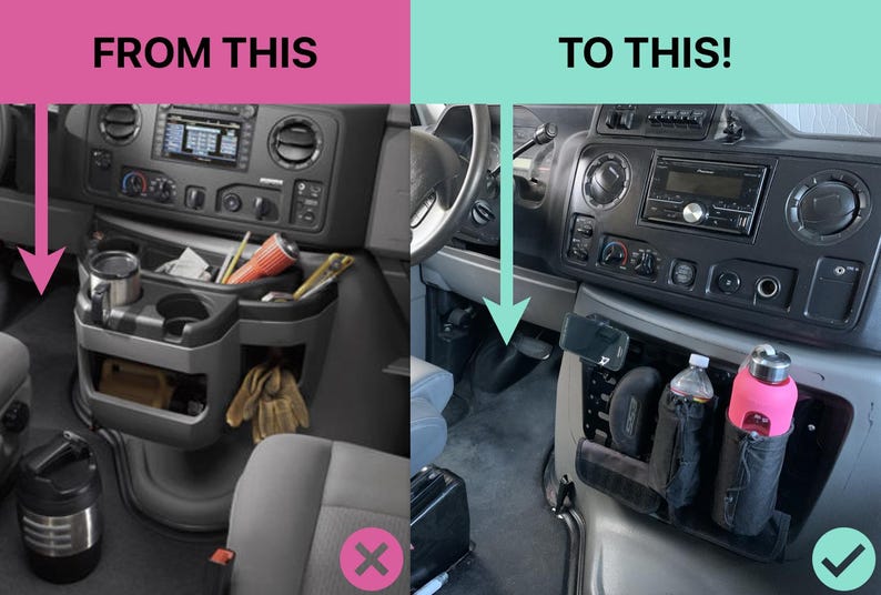 Tactical MOLLE PANEL Center Console for FORD Econoline Van Doghouse ...