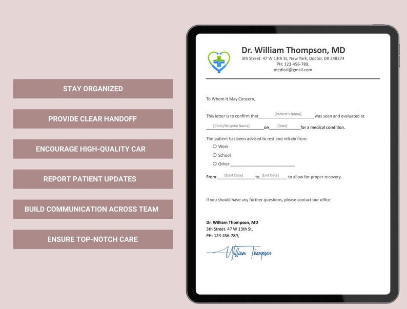 Drs Excuse Note, Editable Dr Note, Doctor Excuse Note, Dr Note Template ...