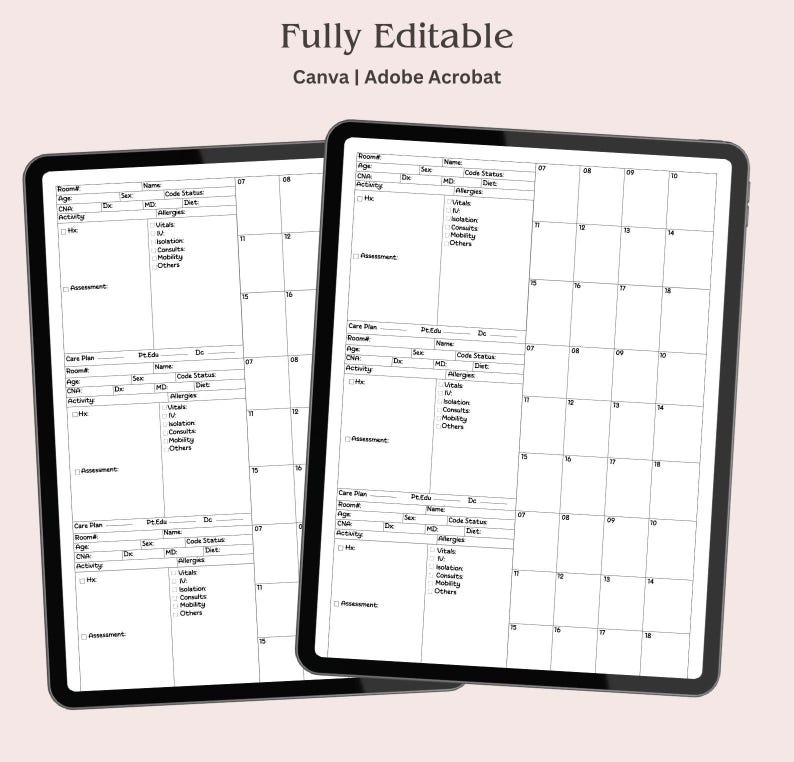 3 Patient Nurse Report Sheet, Nurse Brain Sheet, Med Surg Report Sheet ...