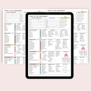 Head to Toe Assessment, Editable Nursing Notes, Nursing Student Study ...