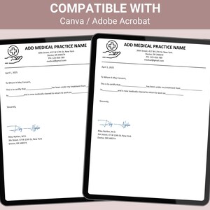 Doctors Return to Work Note, Dr Excuse Note, Editable Dr Note Template ...