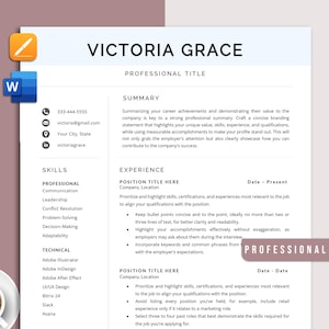 Professional and Modern Resume Template Word, Mac Pages, 1-3 Page ...