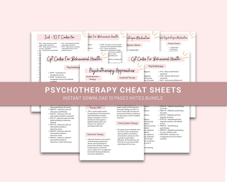 Therapist Cheat Sheets, Psychotherapy Cheat Sheets, Desktop ...