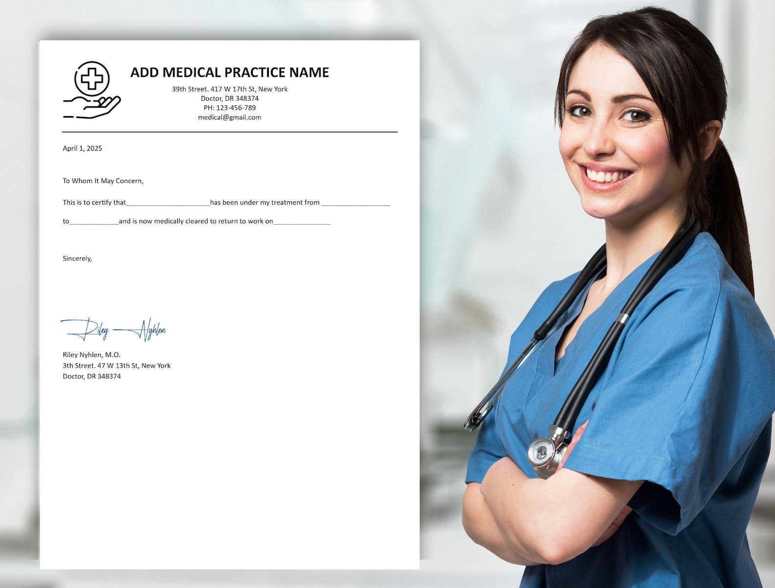 Doctors Return to Work Note, Dr Excuse Note, Editable Dr Note Template ...