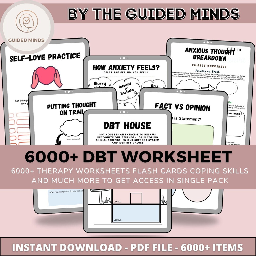 6000 DBT Worksheets , DBT Bundle, DBT Cheat Sheet, Dbt Skills, Dbt ...