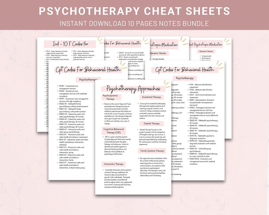 Therapist Cheat Sheets, Psychotherapy Cheat Sheets, Desktop ...