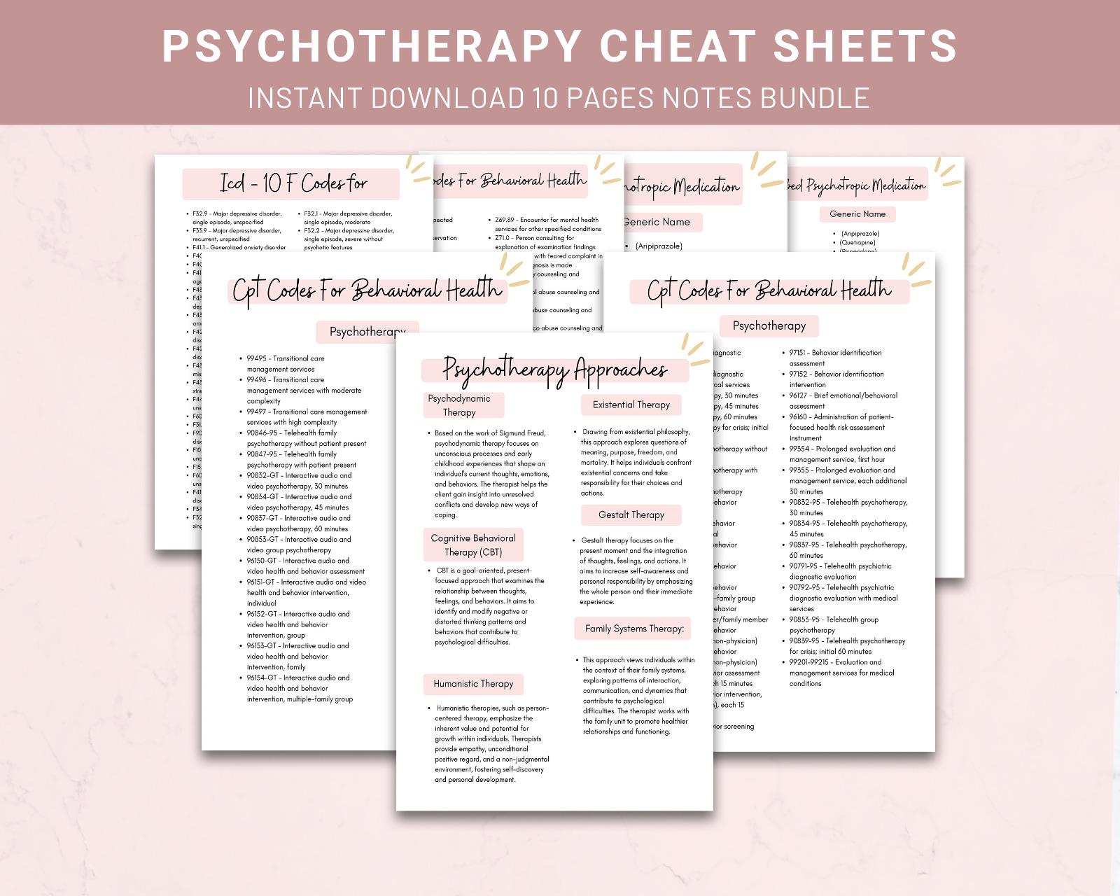 Therapist Cheat Sheets, Psychotherapy Cheat Sheets, Desktop ...