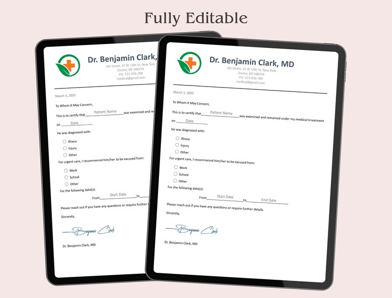 Doctor Excuse Note Word, Dr Note Template With Signature, Drs Excuse ...