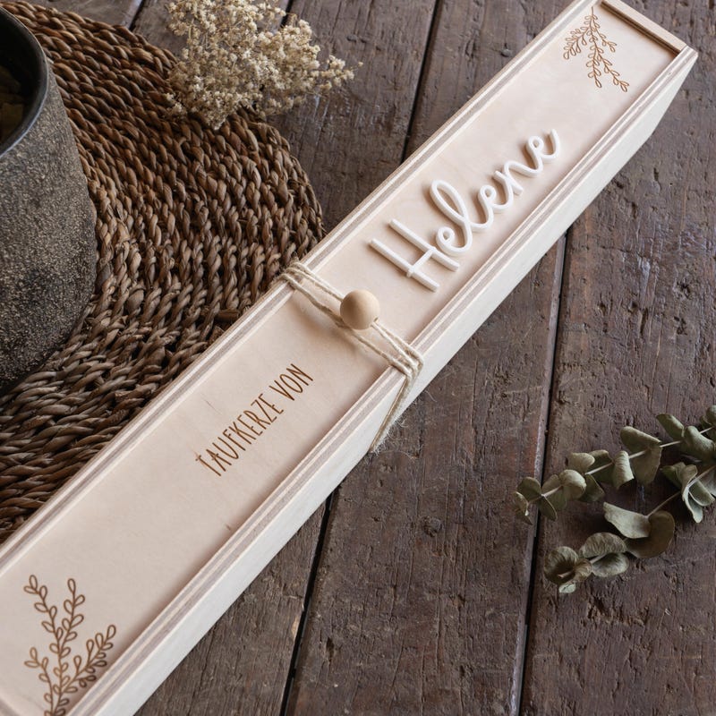 Holzkiste taufkerze personalisiert - Etsy.de