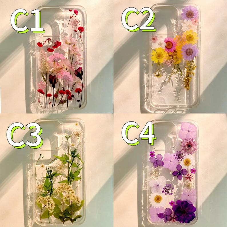 Cute Orange Real Flower Pressed Flowers Clear Phone Case iPhone 17 16 ...
