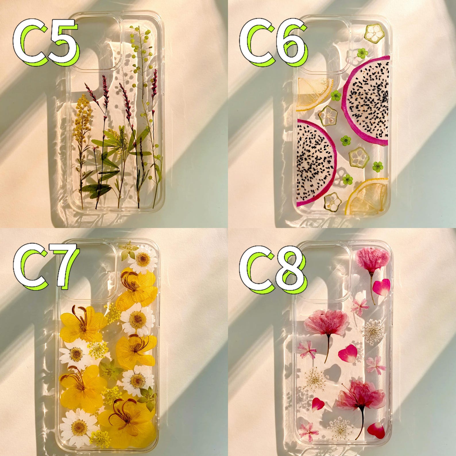 Real Floral Pressed Flower Clear Phone Case iPhone 17,16 E 15,14,13,12 ...