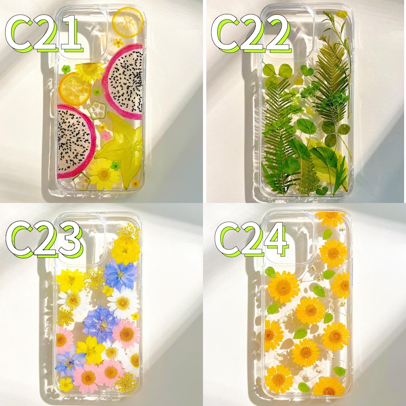Real Floral Pressed Flower Clear Phone Case iPhone 17,16 E 15,14,13,12 ...