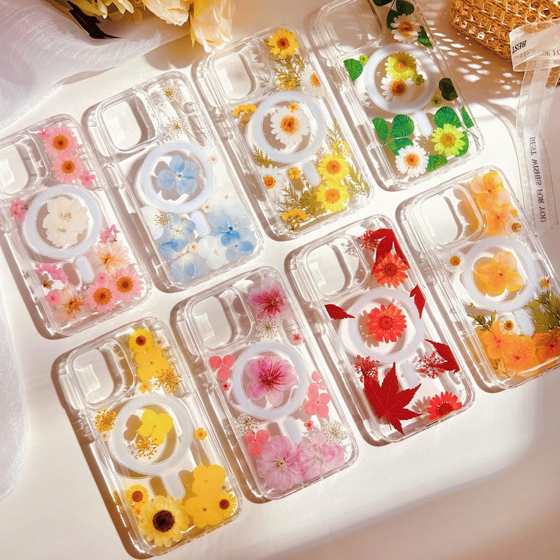 Handmade Pressed Flower Magsafe Clear Phone Case iPhone 17 16 15 14 13 ...