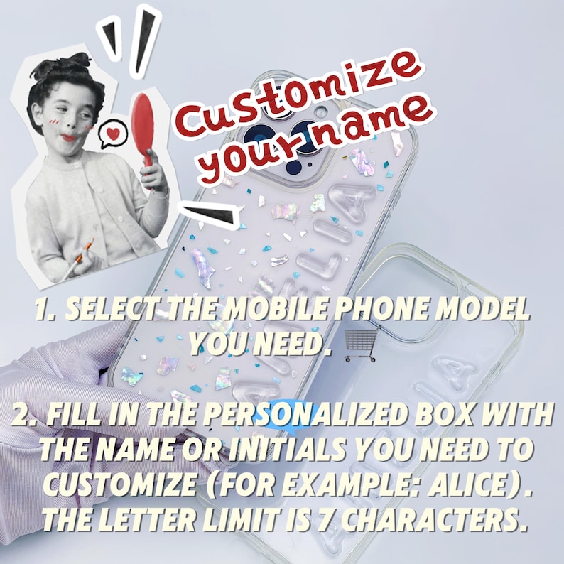 Custom 3D Monogram With Name Initials Clear Phone Case iPhone 17 16 E ...