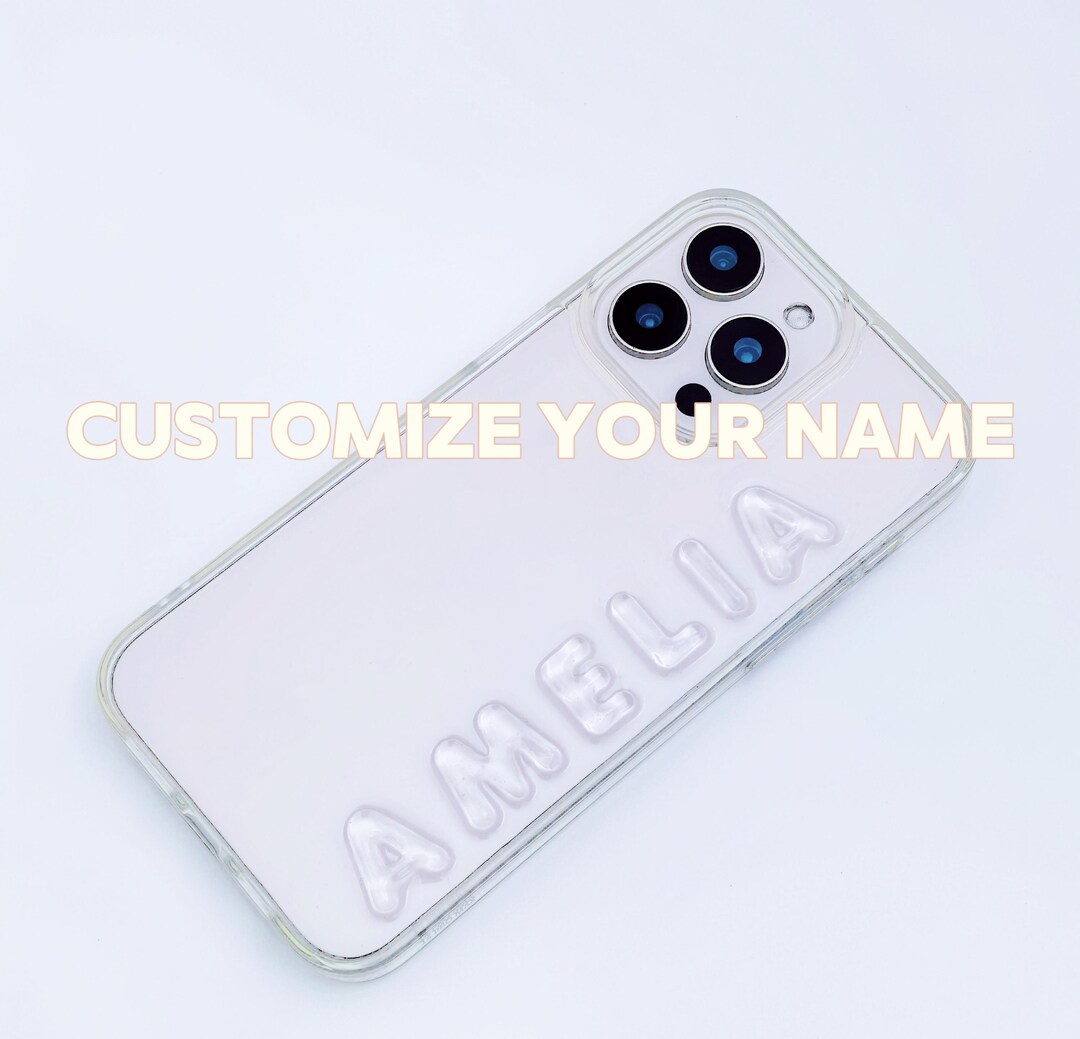 Custom 3D Monogram With Name Initials Clear Phone Case iPhone 17 16 E ...