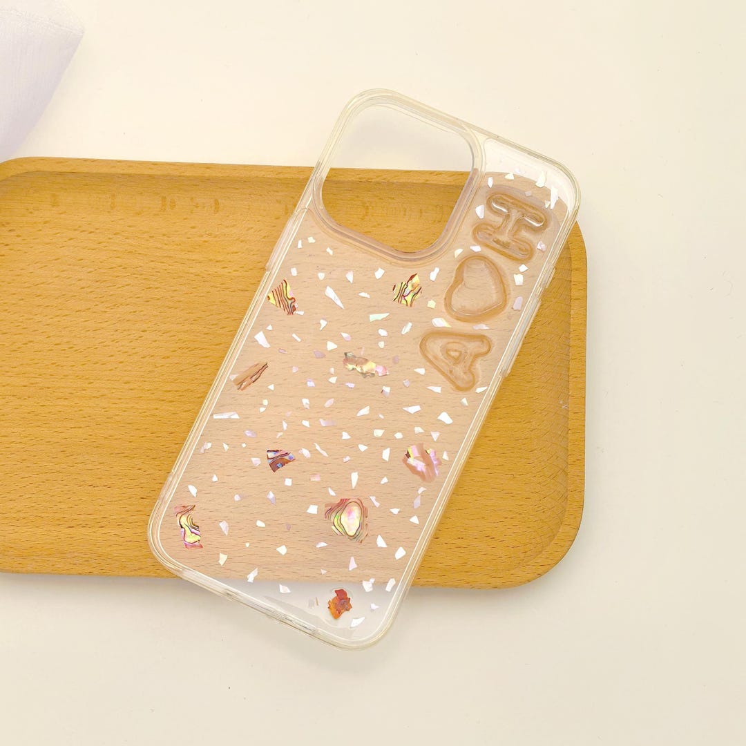 Custom Initials Customized Name Shell Abalone Clear Phone Case iPhone ...