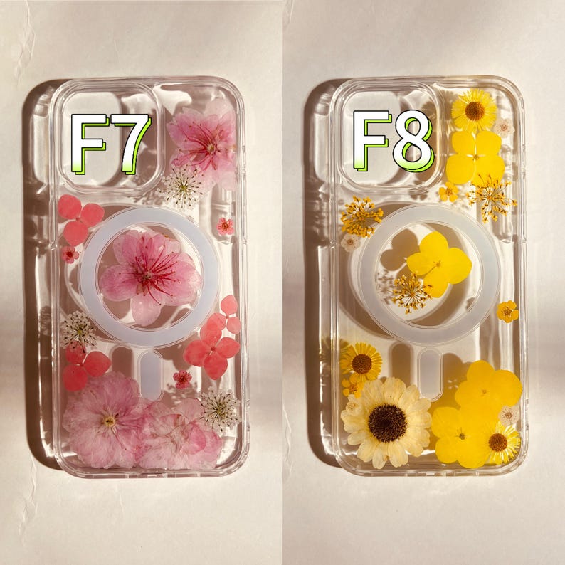 Magsafe Pressed Flower Real Flowers Clear Phone Case iPhone 17 Air 16 E ...