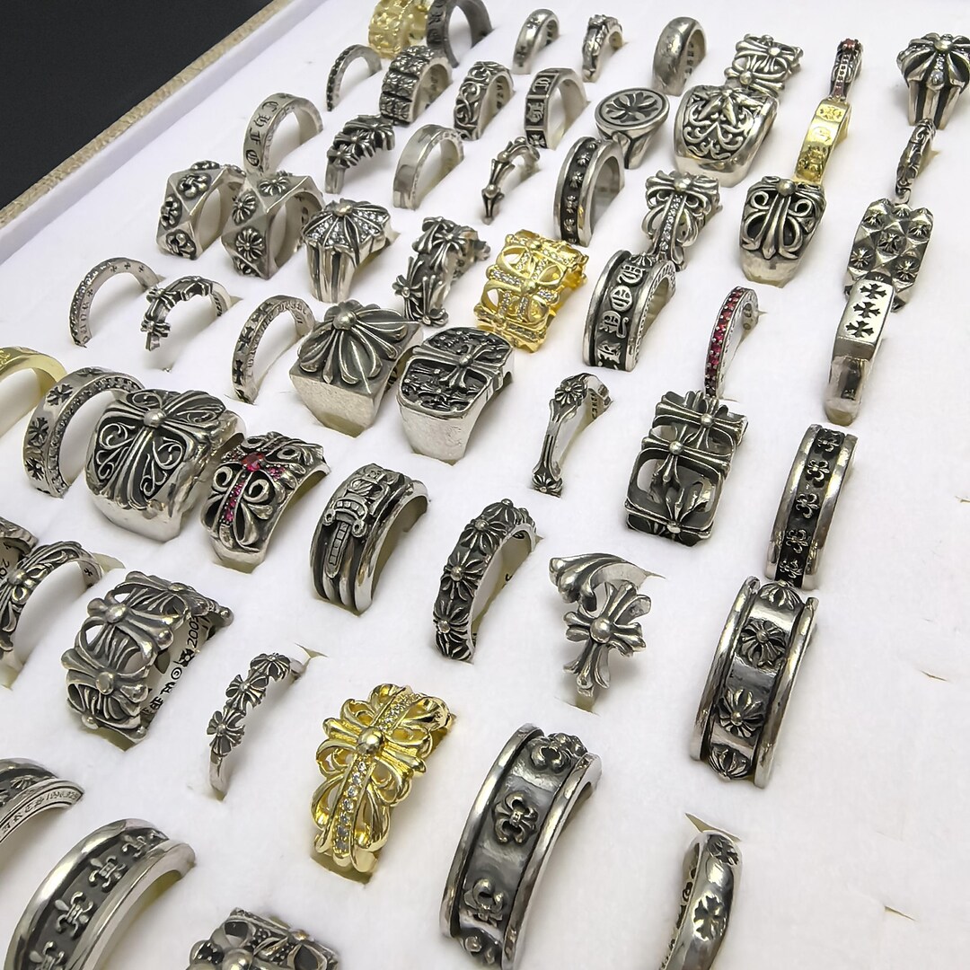 Forever Heart Cross Silver Rings Opium Y2k Rings Cemetery Ring Dagger ...