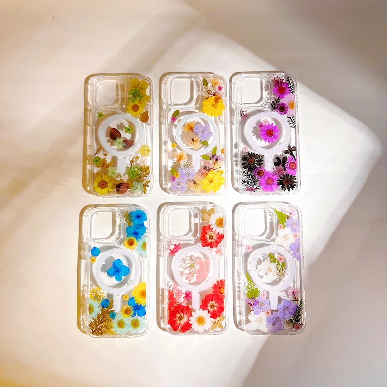 Magsafe Pressed Real Flower Phone Floral Case Clear iPhone 17 16 E 15 ...