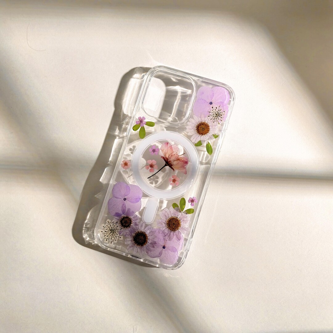 Magsafe Handmade Real Pressed Flower Phone Case iPhone 17 Air 16 E 15 ...