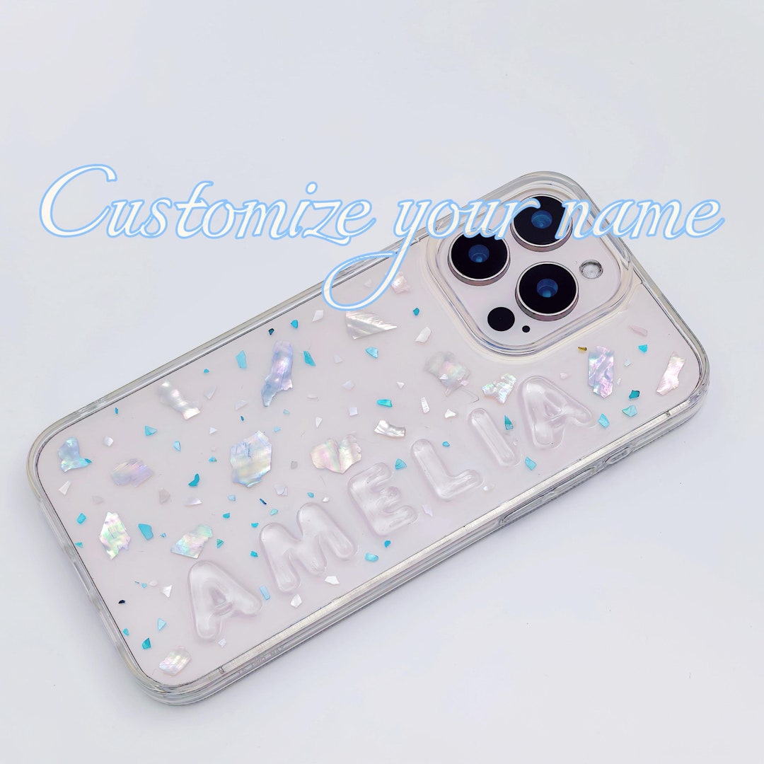 Abalone Custom With Name Clear 3D Monogram Initials Shell iPhone Case ...