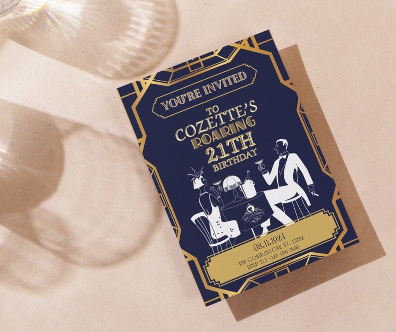 1920s Vintage Greeting Card, Party Invitation , Custom Printable ...