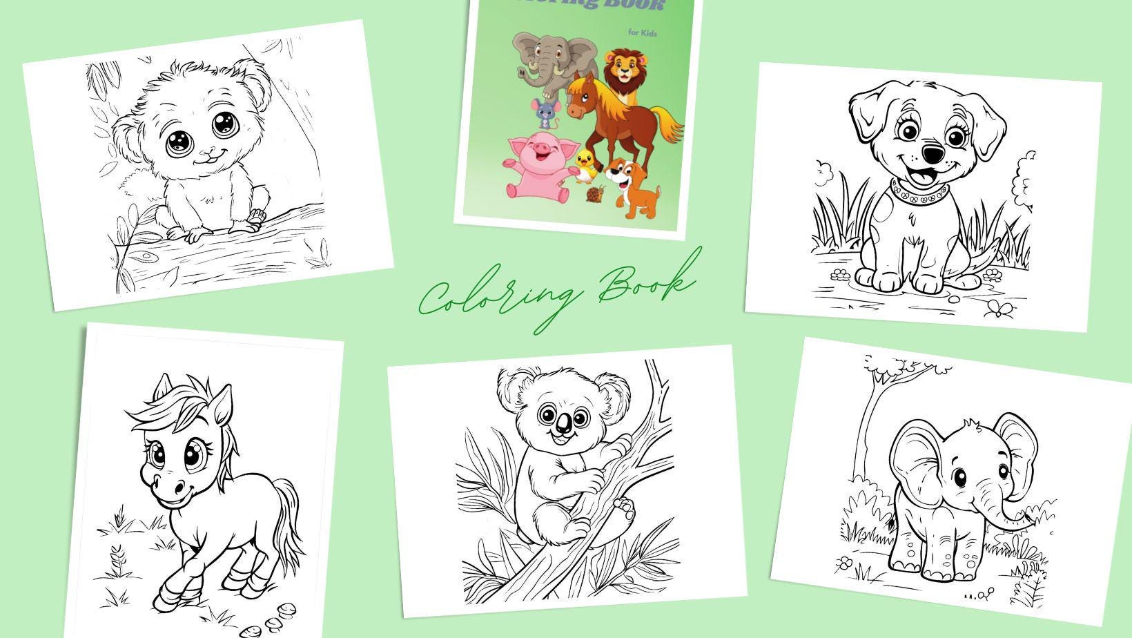 Animals Coloring Book - Etsy