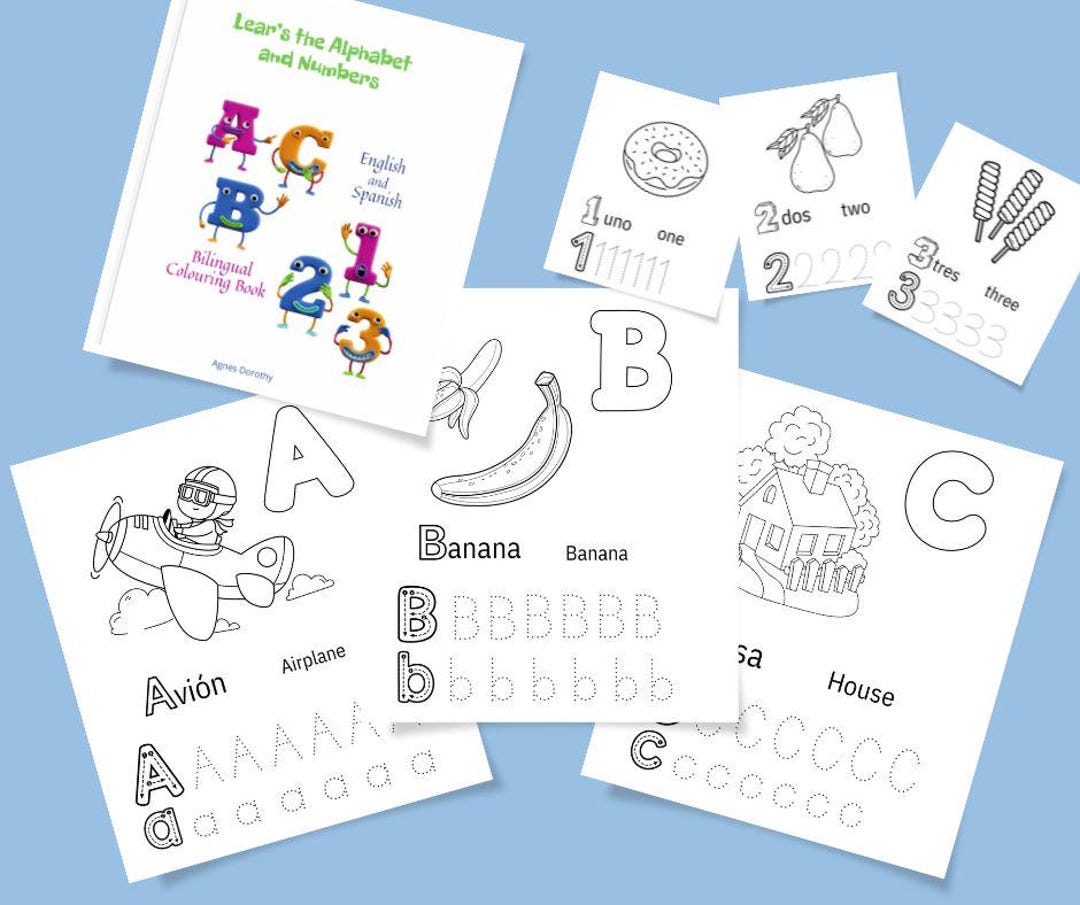 Spanish Alphabet & Numbers Coloring Book for Kids - Learn and Color ...