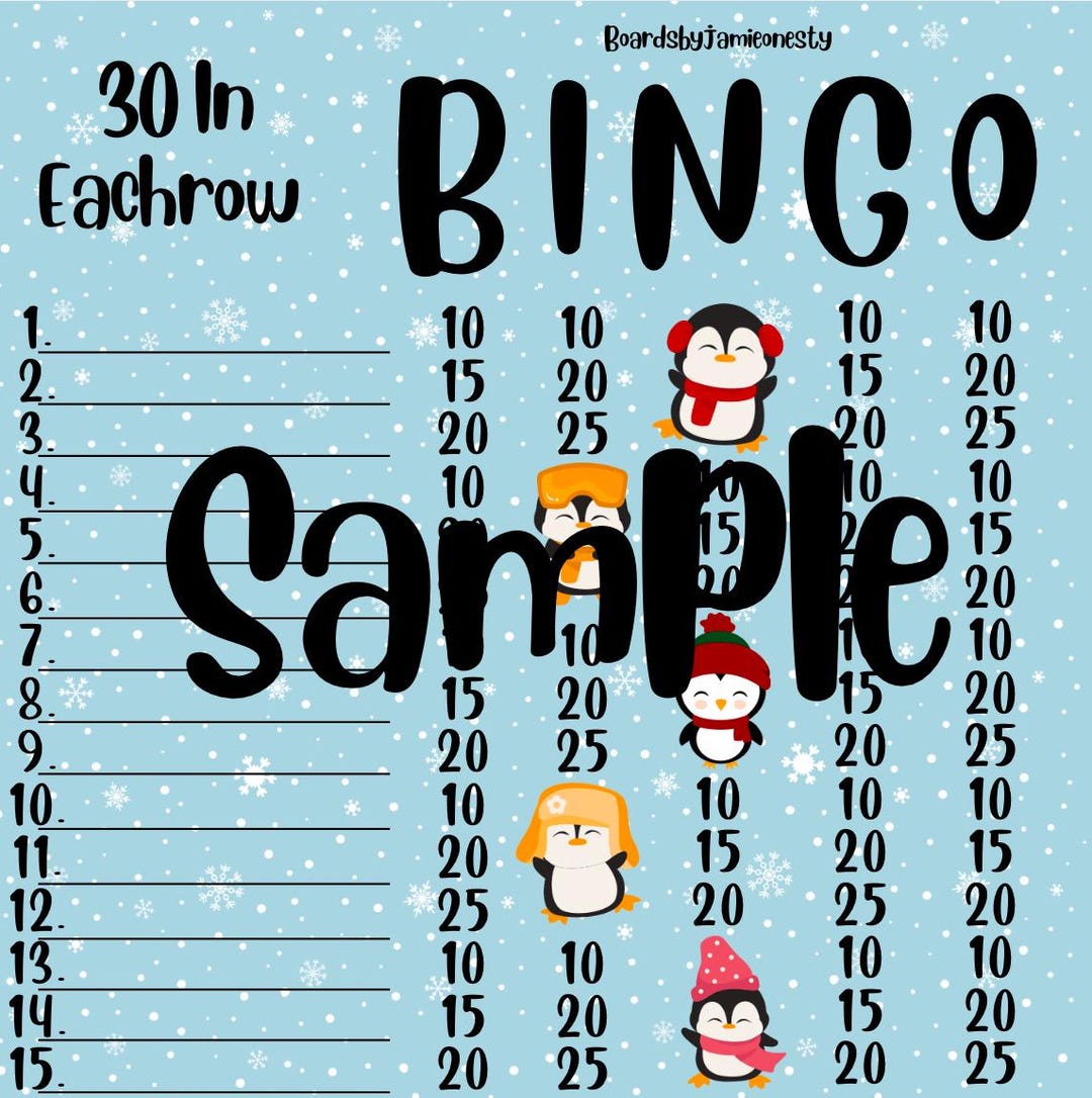 Penguin Bingo 30WTA - Etsy