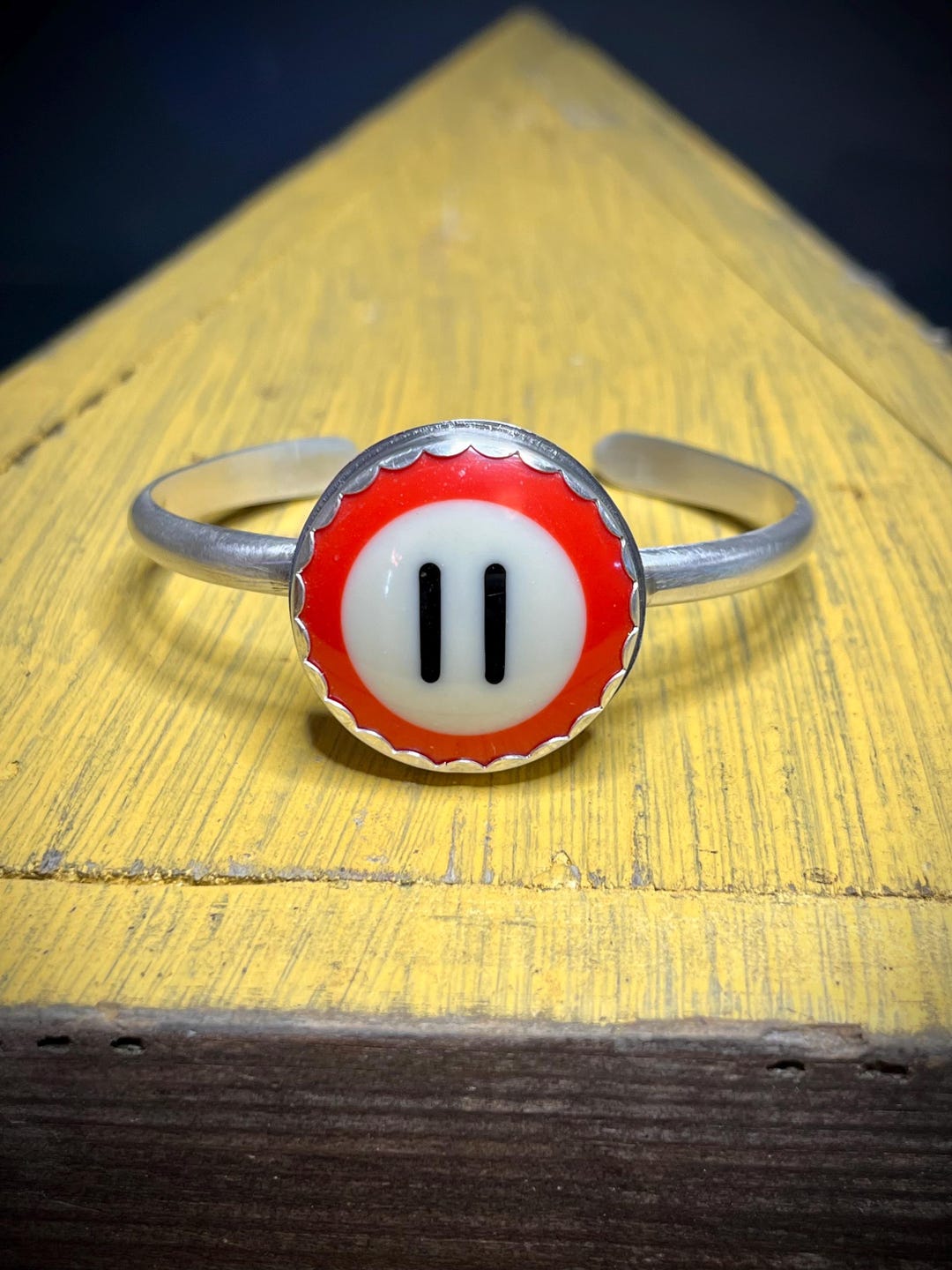 Billiard Ball and Sterling Silver Cuff Bracelet - Etsy
