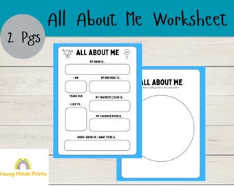 All About Me Worksheet - Etsy