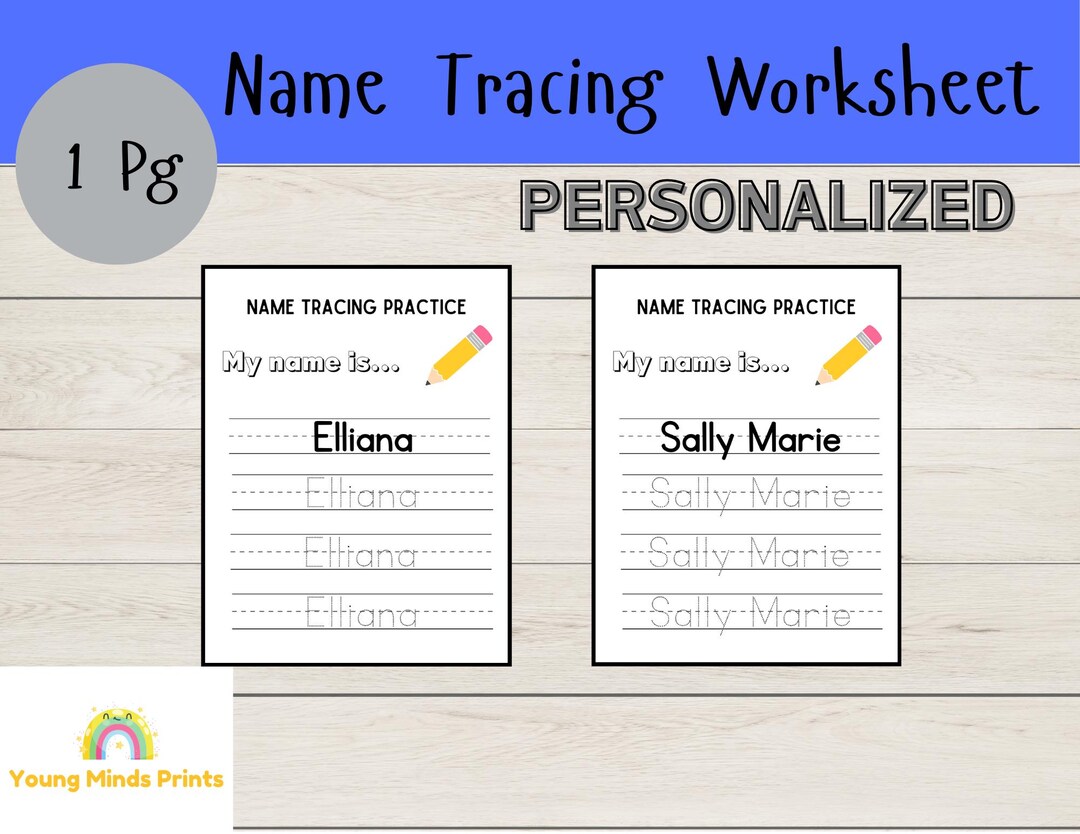 Name Tracing Practice Sheet (customizable) - Etsy