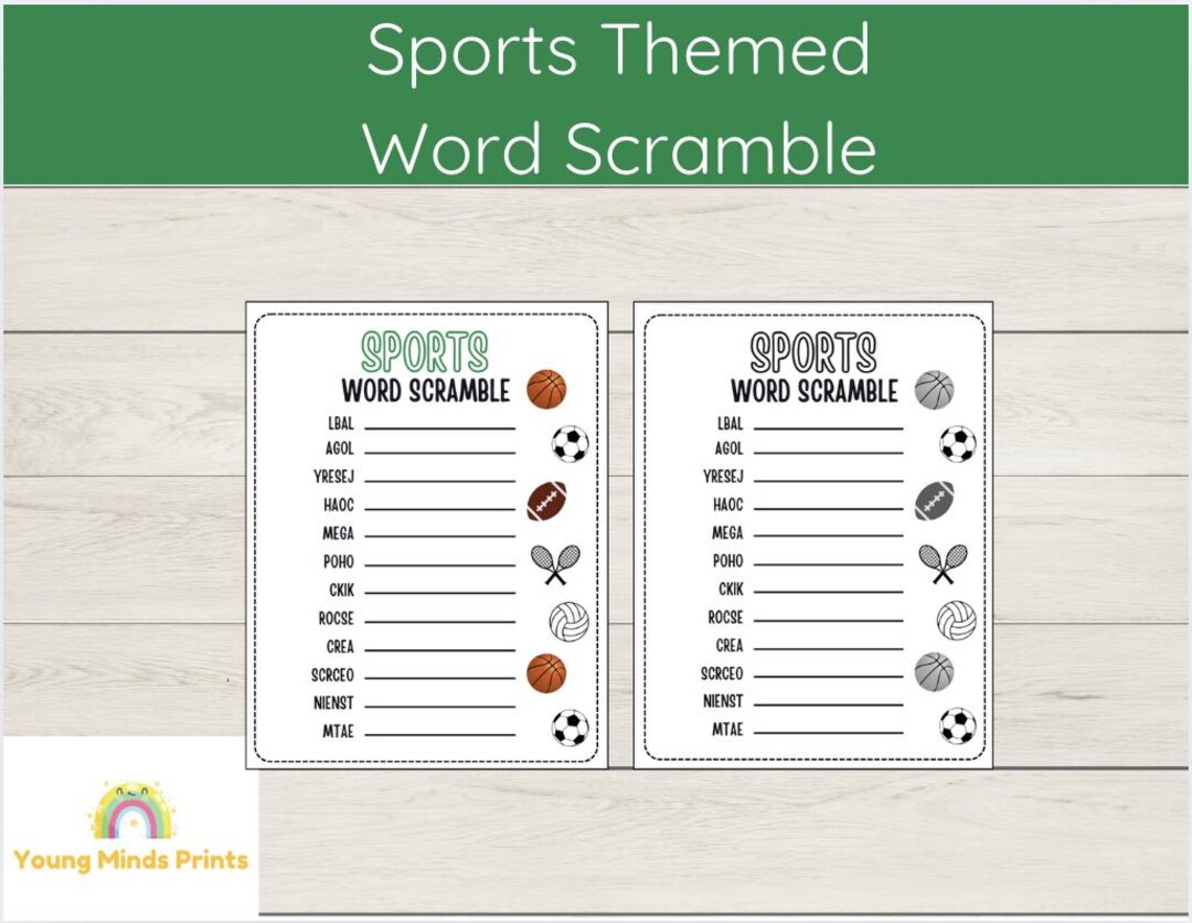 Sports-themed Word Scramble – Fun Printable Activity for Kids - Etsy