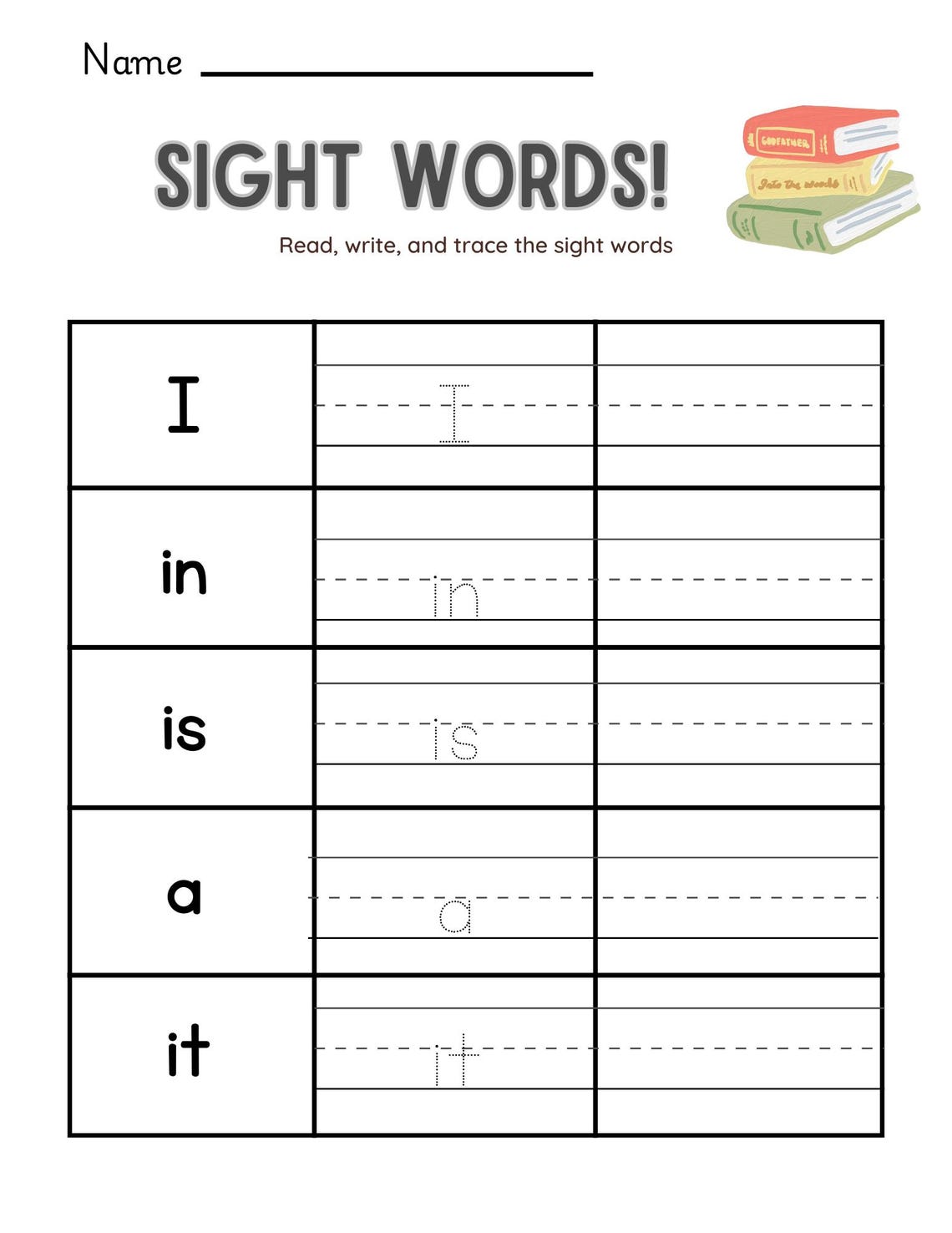 Sight Word Worksheets – Early Reading and Tracing Practice for ...