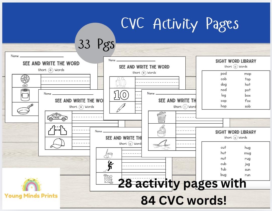 CVC Word Worksheets – Early Reading Practice for Preschool and ...