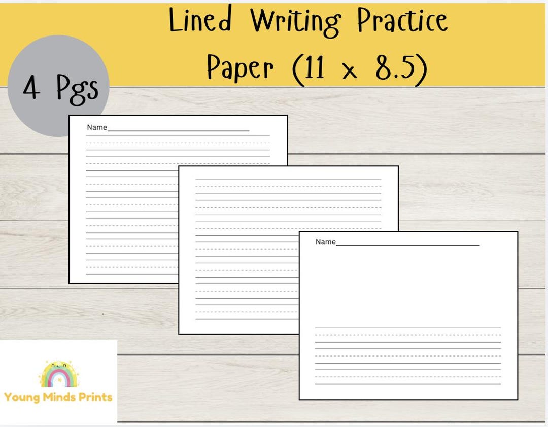 Printable Lined Writing and Drawing Practice Sheets – Writing Paper for ...