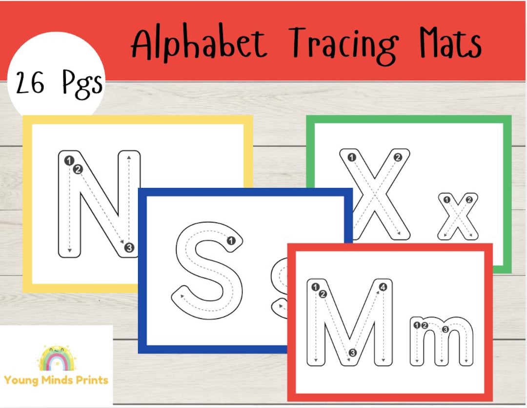 Alphabet Tracing Mats – Letter Tracing Cards for Preschool & Toddlers ...