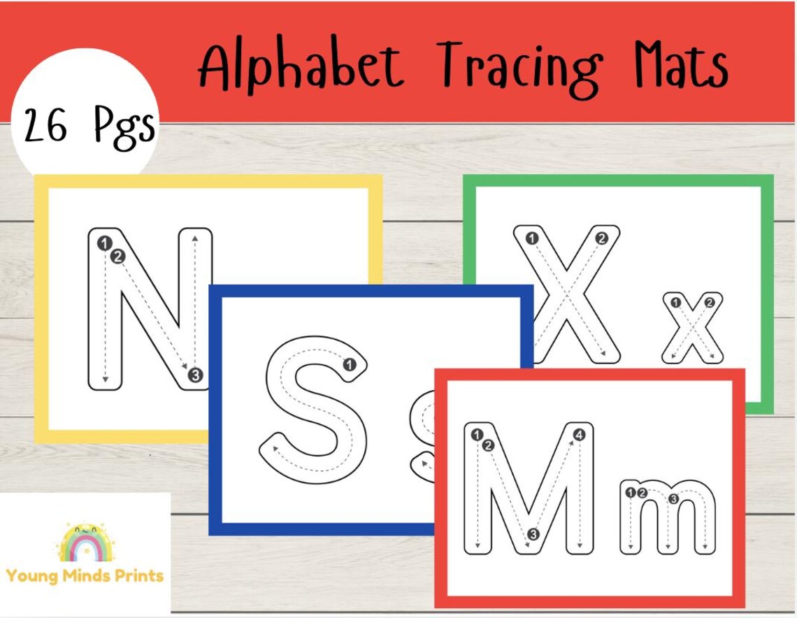 Alphabet Tracing Mats – Letter Tracing Cards for Preschool & Toddlers ...