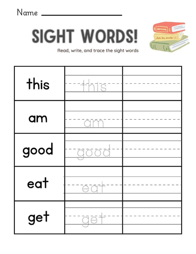 Sight Word Worksheets – Early Reading and Tracing Practice for ...