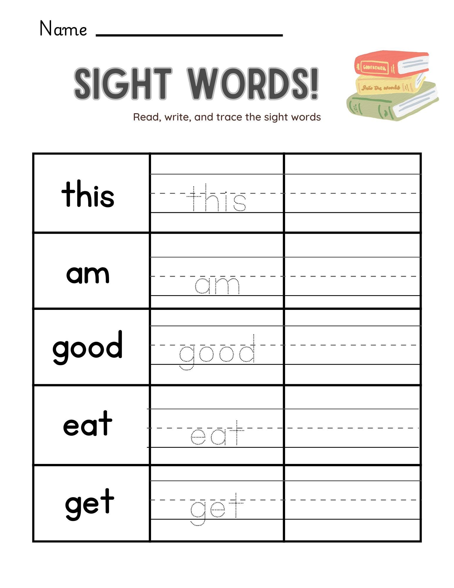 Sight Word Worksheets – Early Reading and Tracing Practice for ...