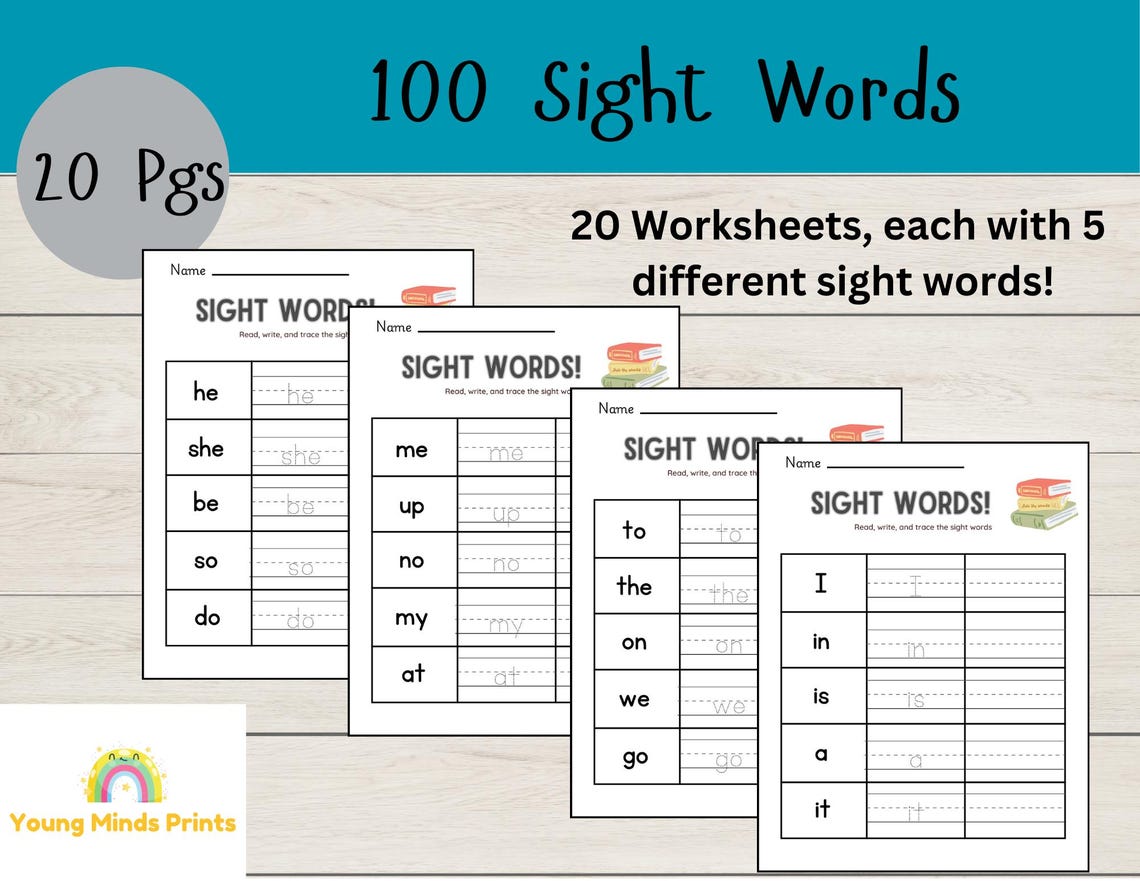 Sight Word Worksheets – Early Reading and Tracing Practice for ...