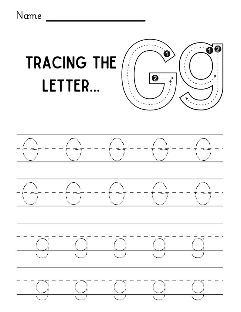 Letter Tracing Practice Alphabet Worksheets - Etsy