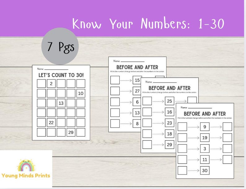 Know Your Numbers: 1-30 - Etsy