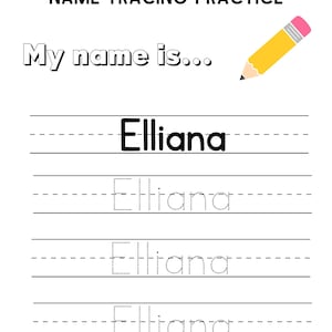 Name Tracing Practice Sheet (customizable) - Etsy