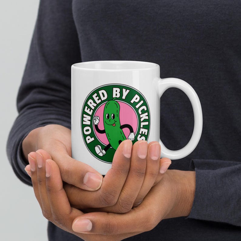 Pickle Power Mug: Funny Ceramic Coffee Cup, Quirky Kitchen Decor - Etsy